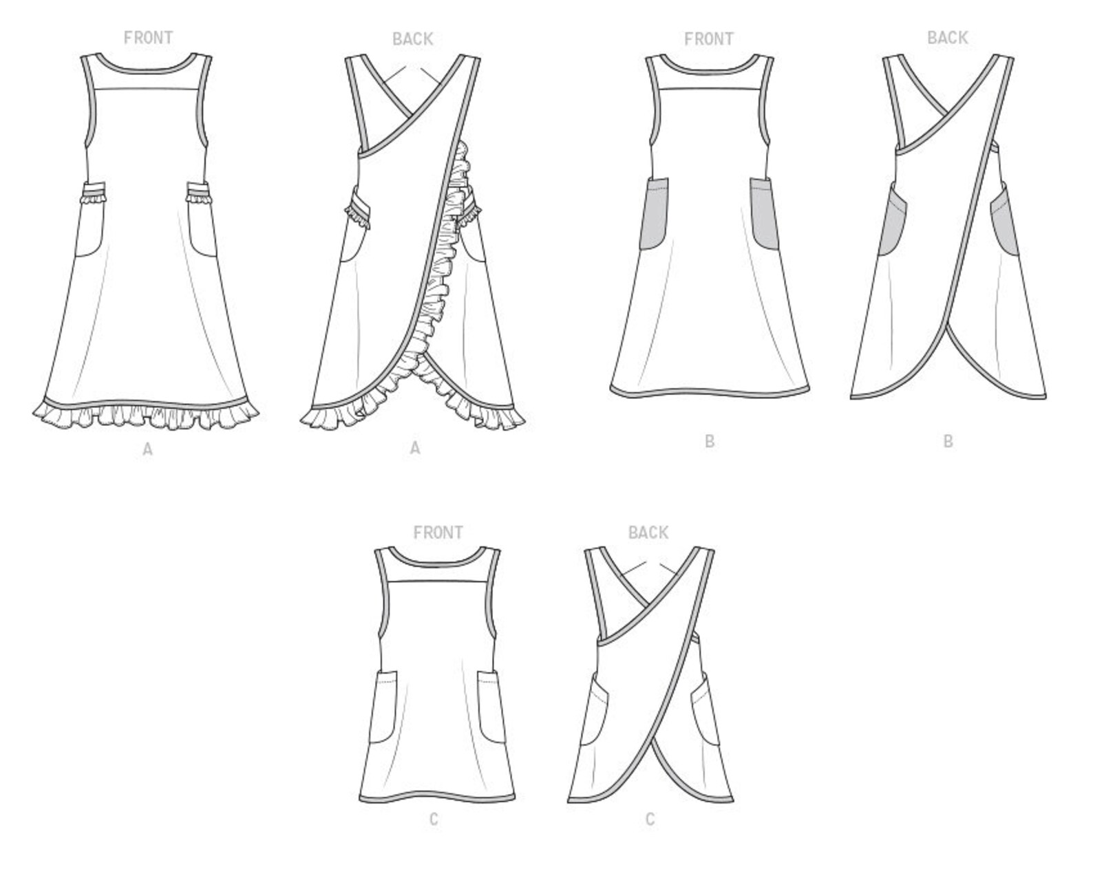 Vintage Style Wrap Around and Smock Aprons Pattern by Simplicity/kwik ...