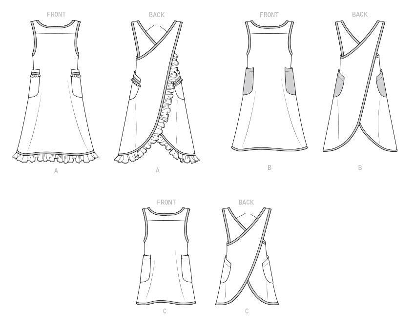 Vintage Style Wrap Around and Smock Aprons Pattern by Simplicity/kwik ...