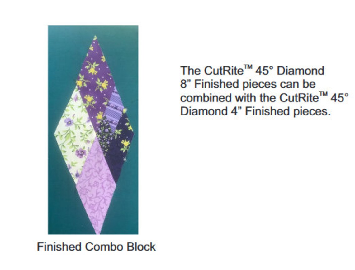 Quilt Templates 4 Inch 45 Degree Diamond Cutrite Slit N Sew - Etsy