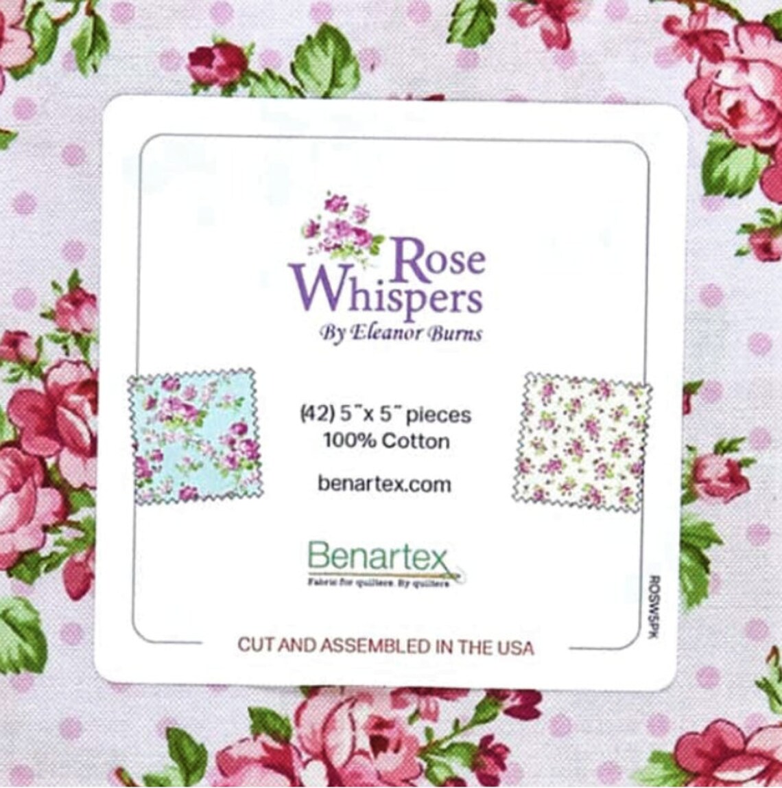 Sweetheart Pink Red Roses Rose Whispers Charm Pack 5 42 | Etsy