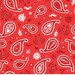 Western Red Bandana Paisley and Horseshoes Cotton Fabric by Freckles ...