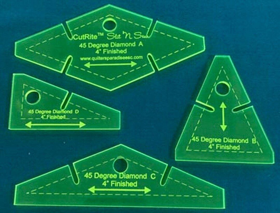 Quilt Templates 4 Inch 45 Degree Diamond Cutrite Slit N Sew Quilt ...