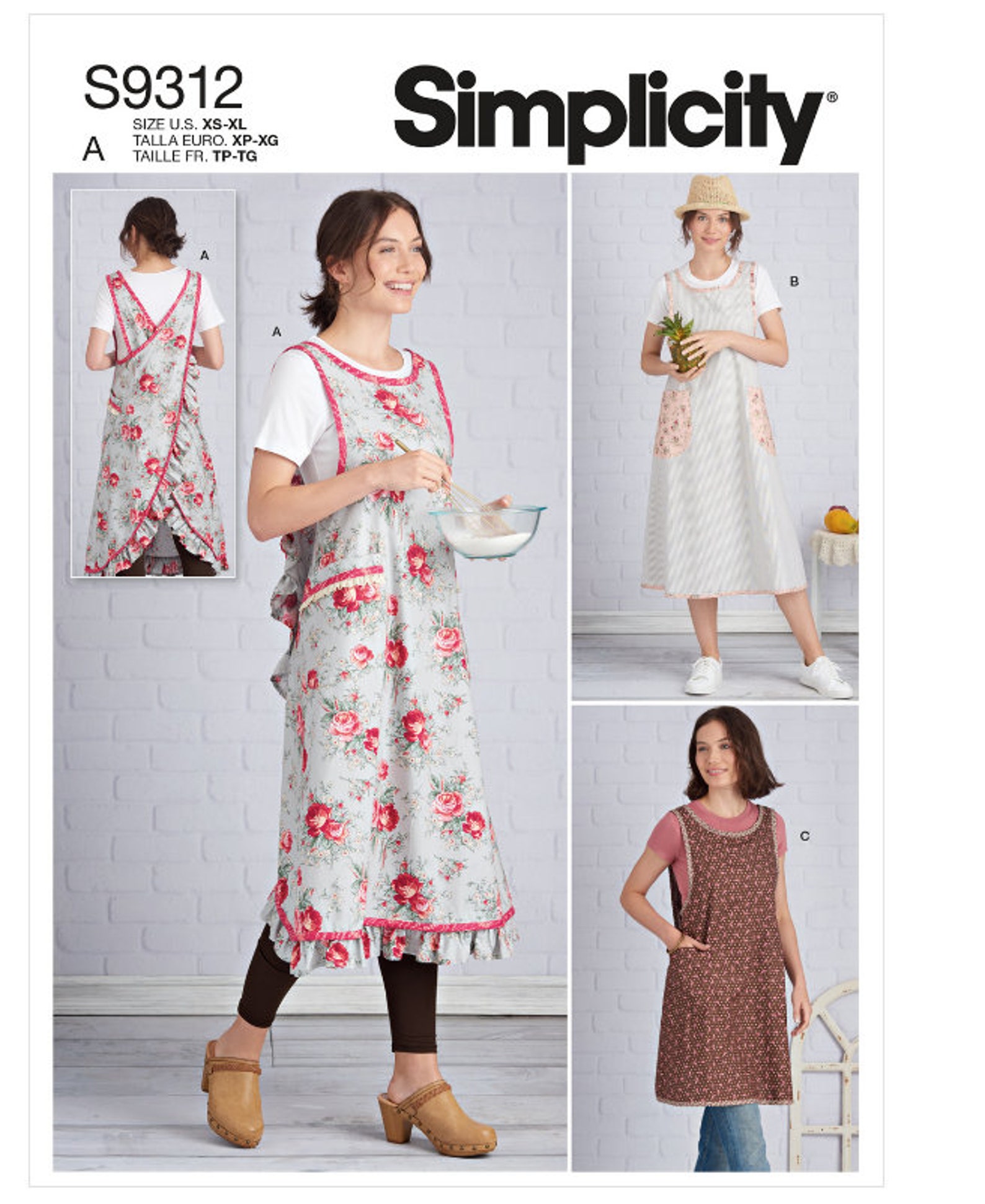 Vintage Style Wrap Around and Smock Aprons Pattern by Simplicity/kwik ...