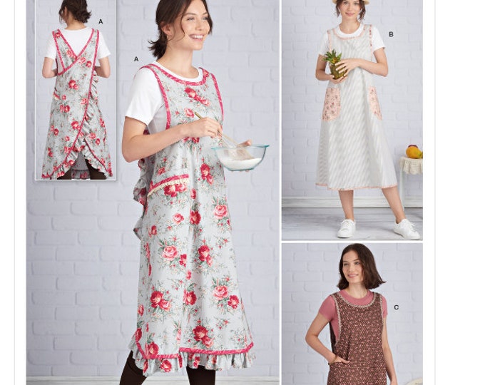 Vintage Style Wrap Around and Smock Aprons Pattern by Simplicity/kwik ...