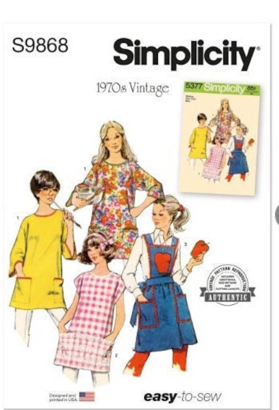Simplicity 9868 1970s Vintage Apron and Smock Pattern New Easy to Sew ...