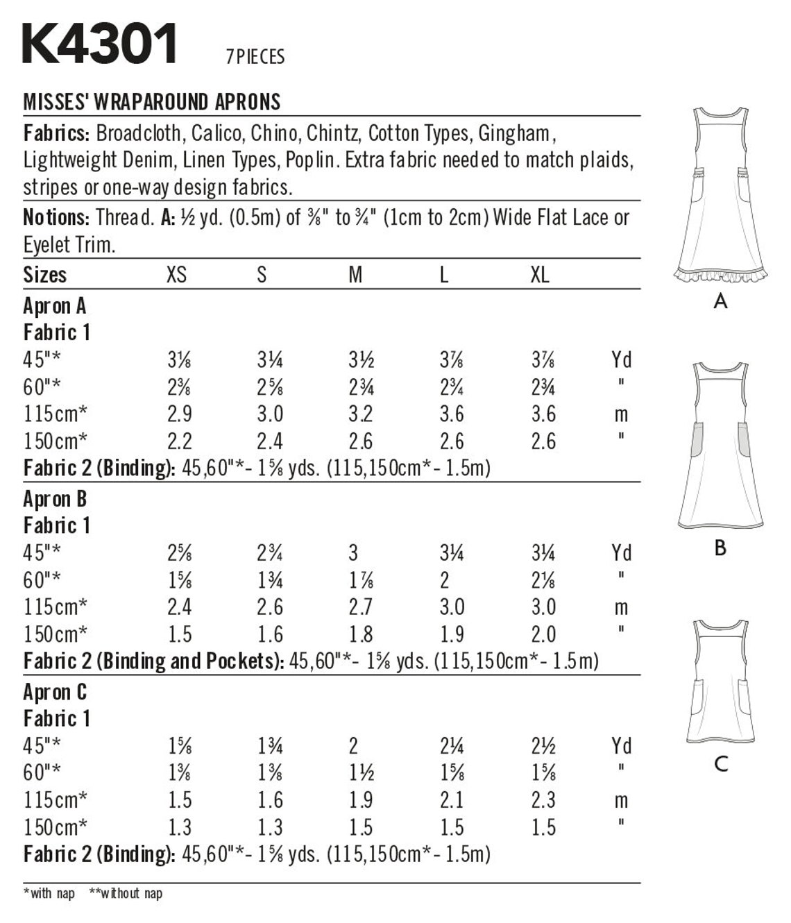 Vintage Style Wrap Around and Smock Aprons Pattern by Simplicity/kwik ...