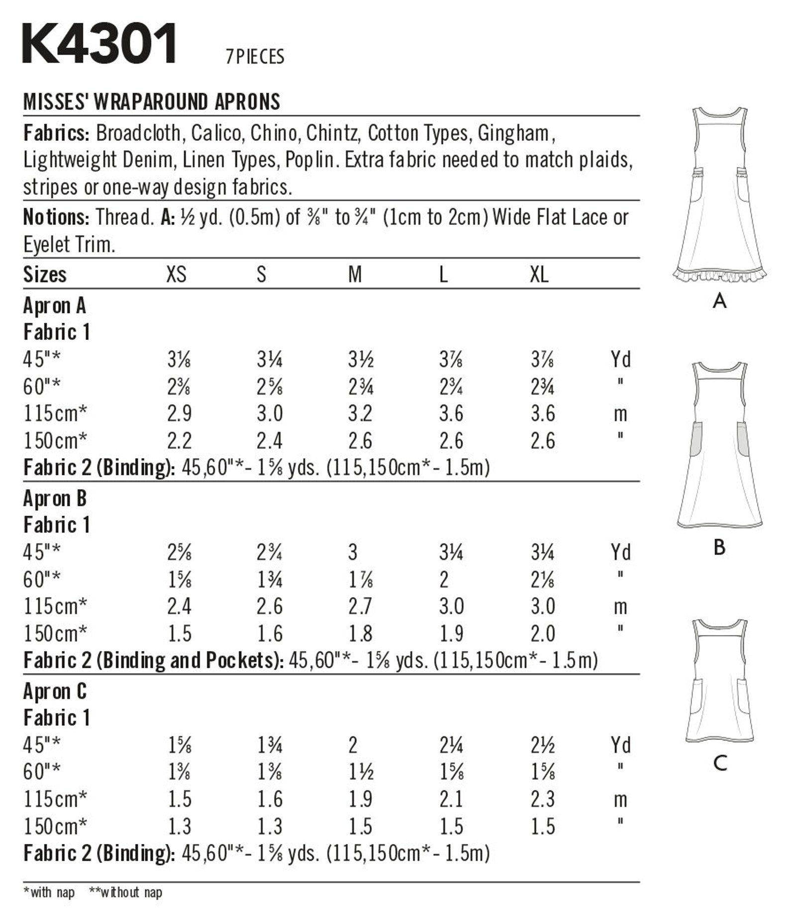 Vintage Style Wrap Around and Smock Aprons Pattern by Simplicity/kwik ...