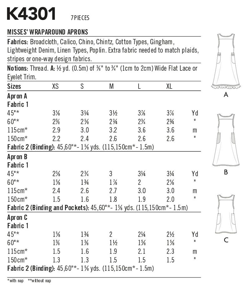 Vintage Style Wrap Around and Smock Aprons Pattern by Simplicity/kwik ...