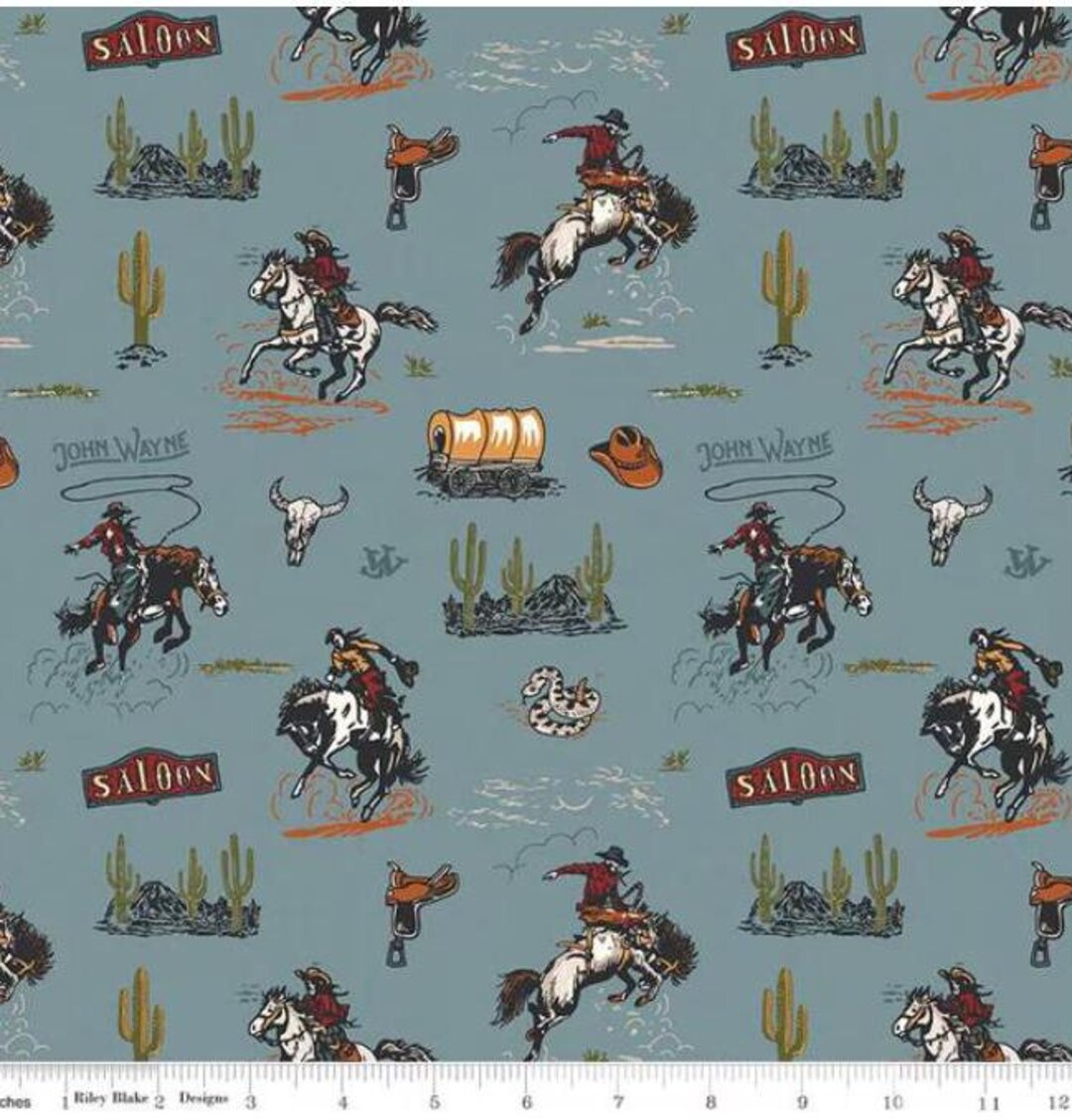 Retro Style Wild West Rodeo John Wayne Courage Fabric by Riley Blake ...