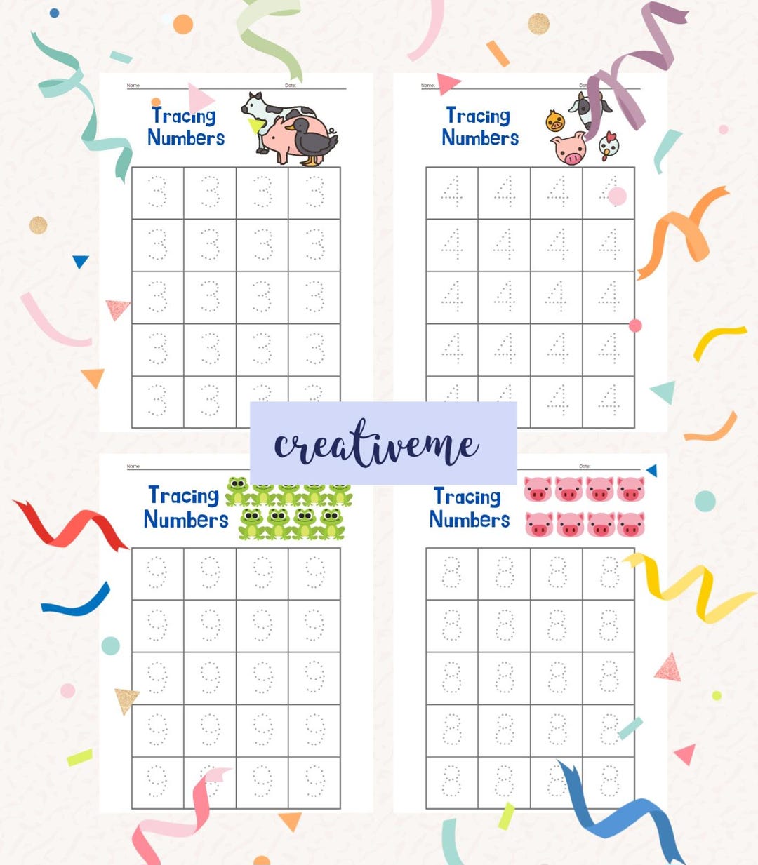 Number Tracing From 1 to 10 Worksheet for Kids and Beginners.teacher ...