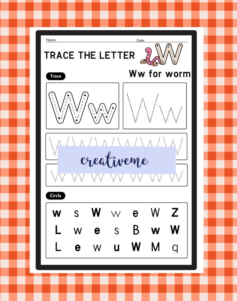 Letter Tracing Worksheets A-Z: Kids Learning Activity (PDF Pattern) - Etsy