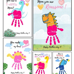 Mother's Day Dinosaur Handprint Art: DIY Keepsake (digital Download) - Etsy