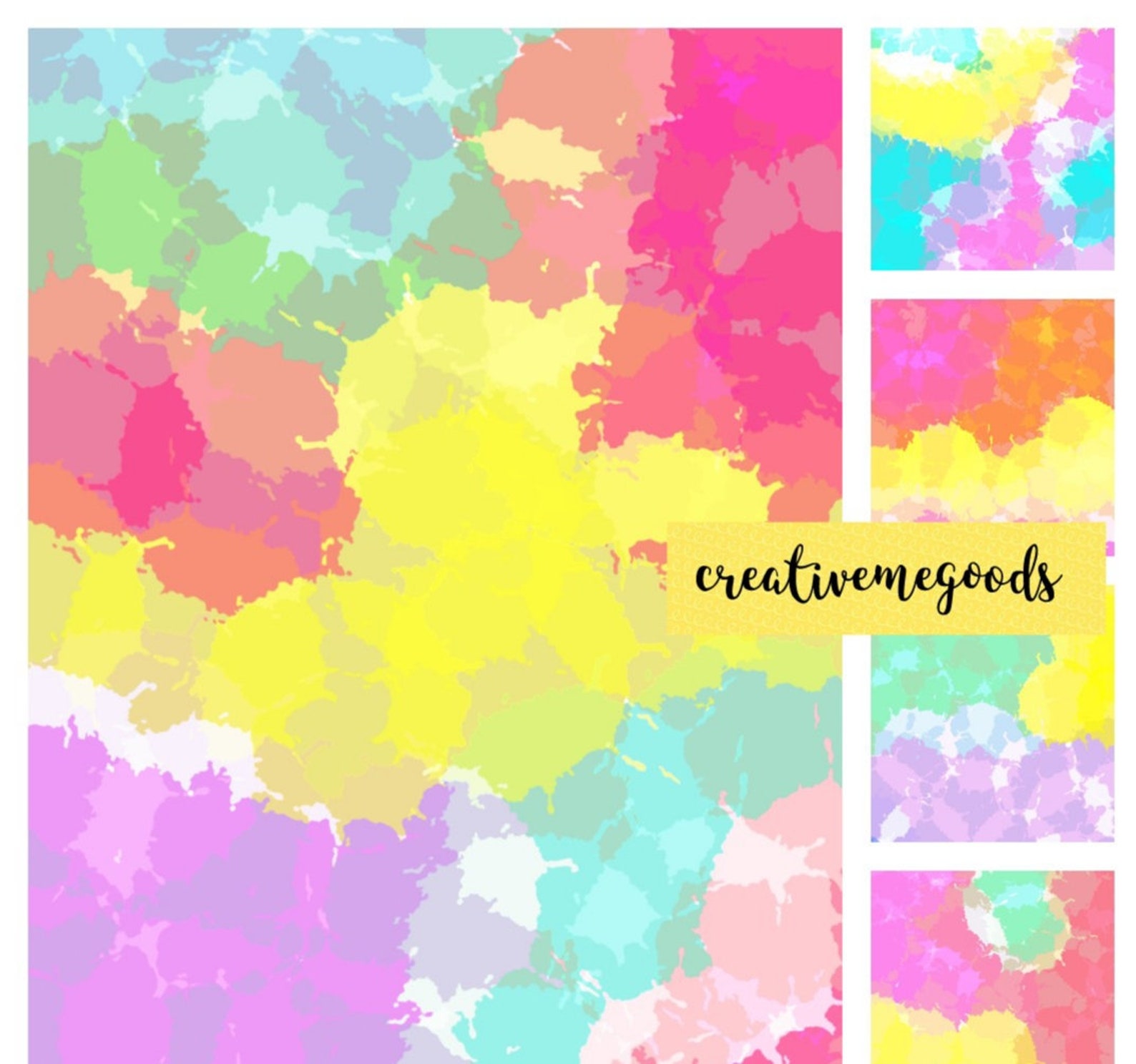 Colorful Printables.colorful Splash of Bright Colors.a4 Size Commercial ...