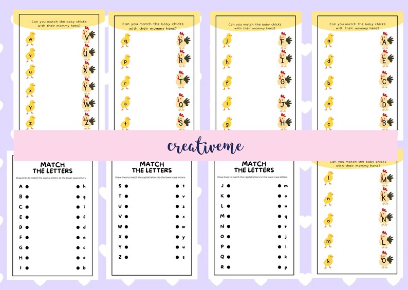 Alphabet Worksheet Pack: Uppercase & Lowercase Matching Games (A4 ...