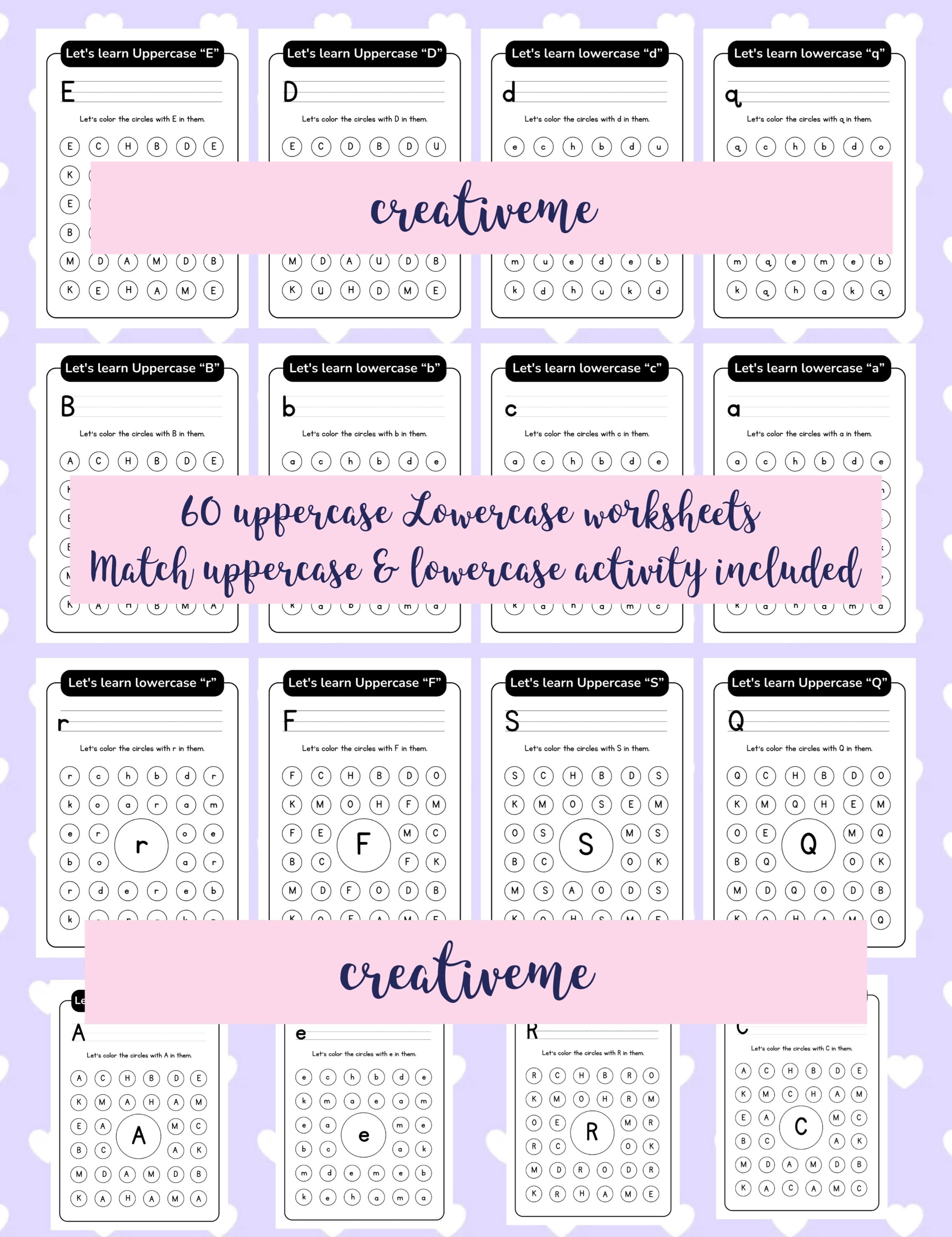 Alphabet Worksheet Pack: Uppercase & Lowercase Matching Games (A4 ...