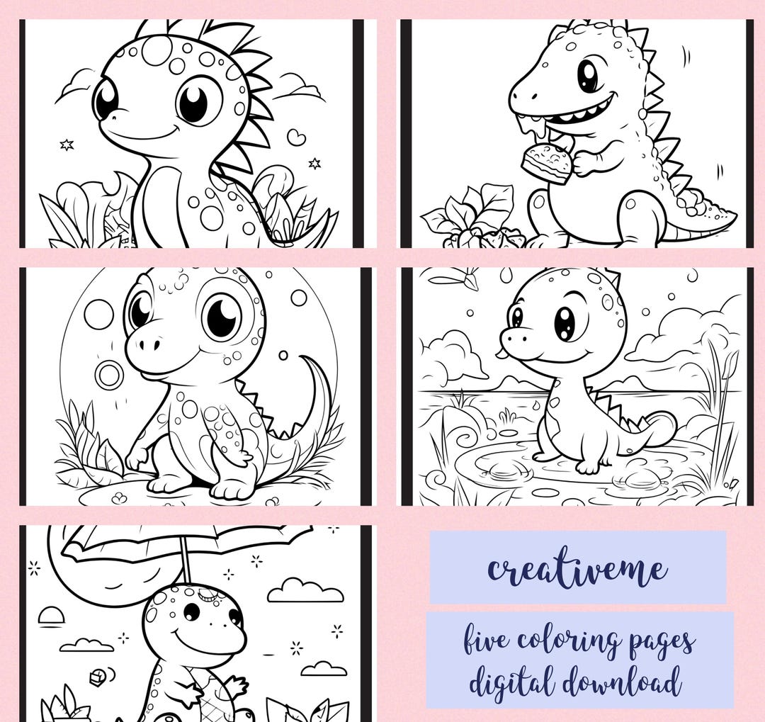 Dinosaur Coloring Pages for Kids: Screen-free Activity (digital ...