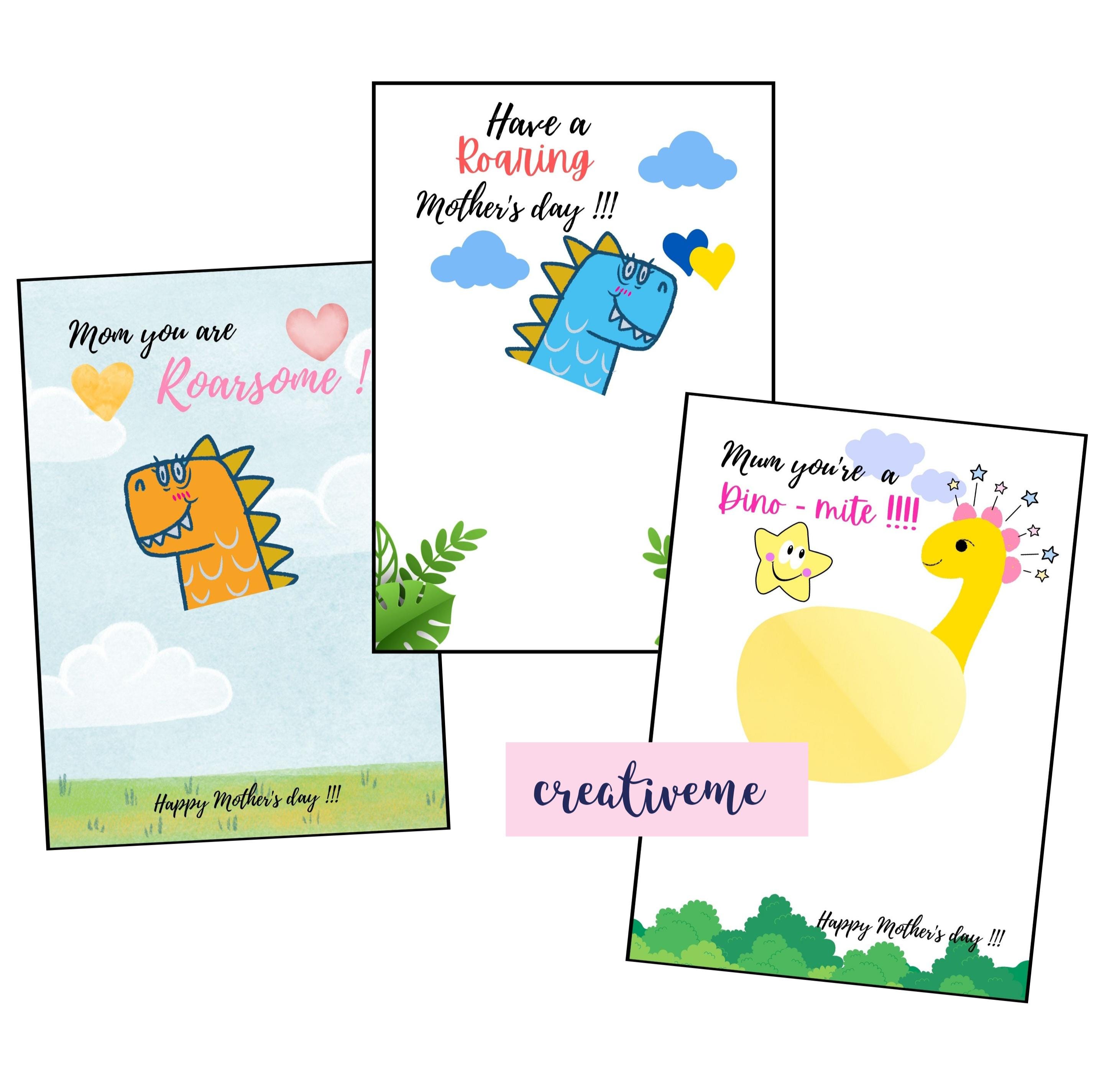 Mother's Day Dinosaur Handprint Art: DIY Keepsake (digital Download) - Etsy