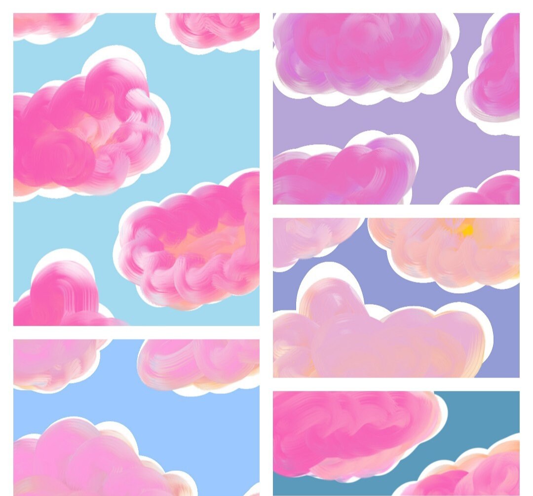 Nubes de colores para artesanías y uso comercial. Cielo vibrante con ...