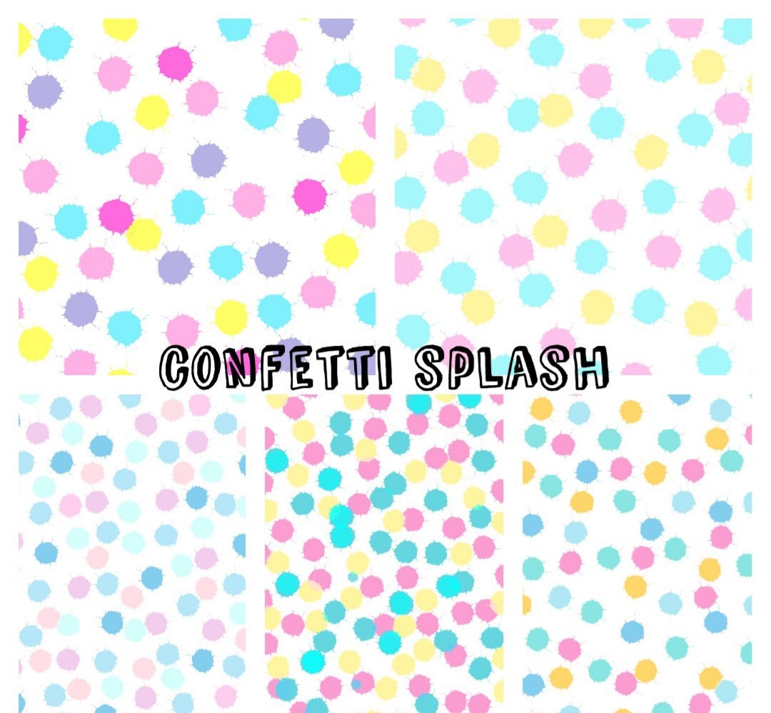 Confetti Splash Digital Paper A4 Size. Unicorn Colours Digital Paper ...