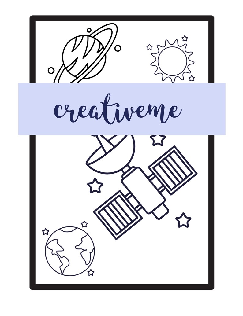 5 Space Coloring Pages for Kids. A4 Size Digital Downloads. Space ...