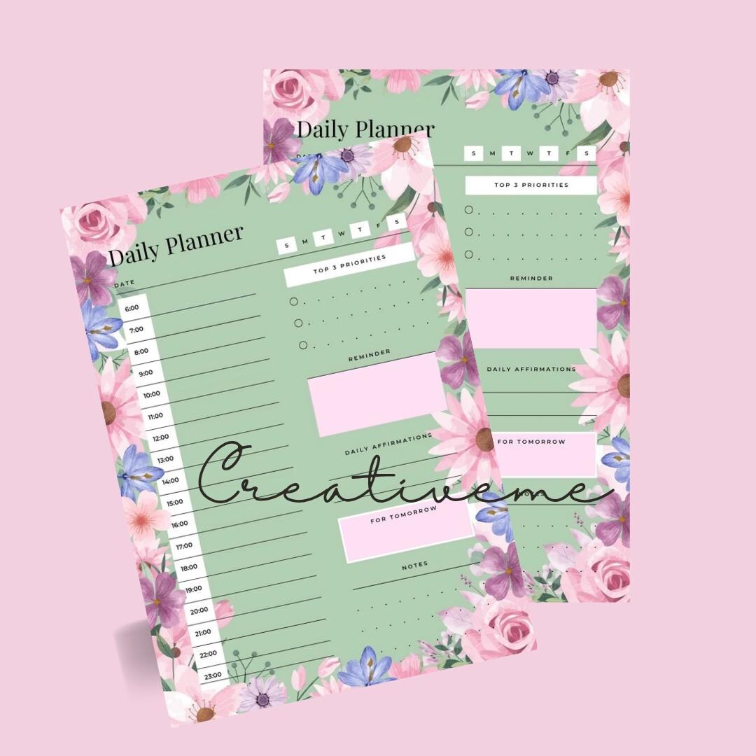 Pink Floral Daily Planner: A4 Printable Schedule (digital Download) - Etsy