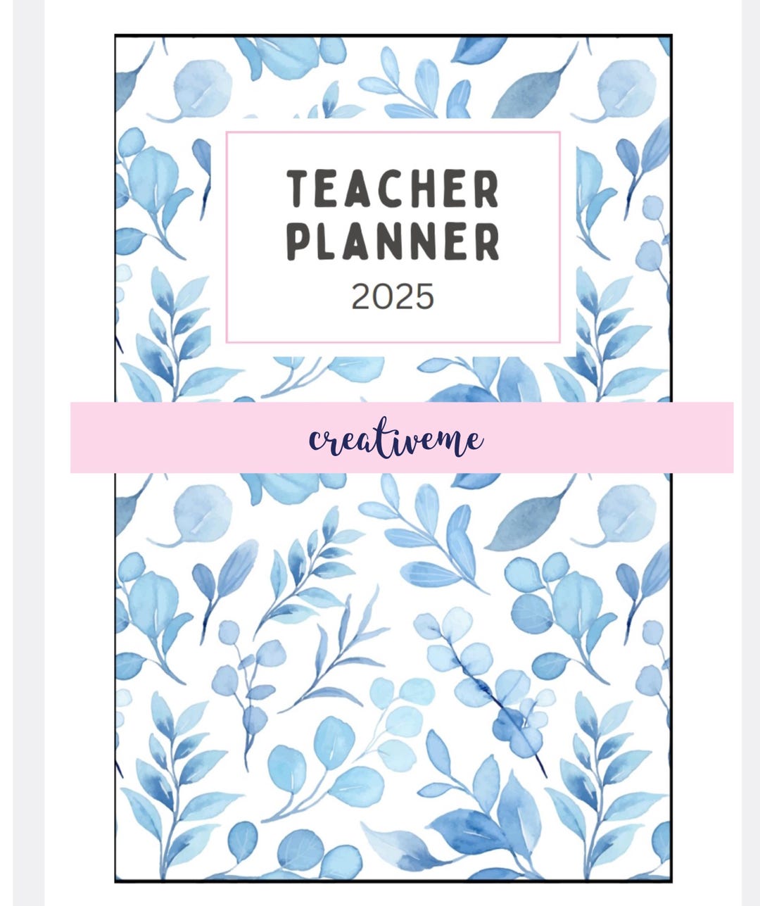 2025 Teacher Planner: Blue Floral A4 Digital Download - Etsy