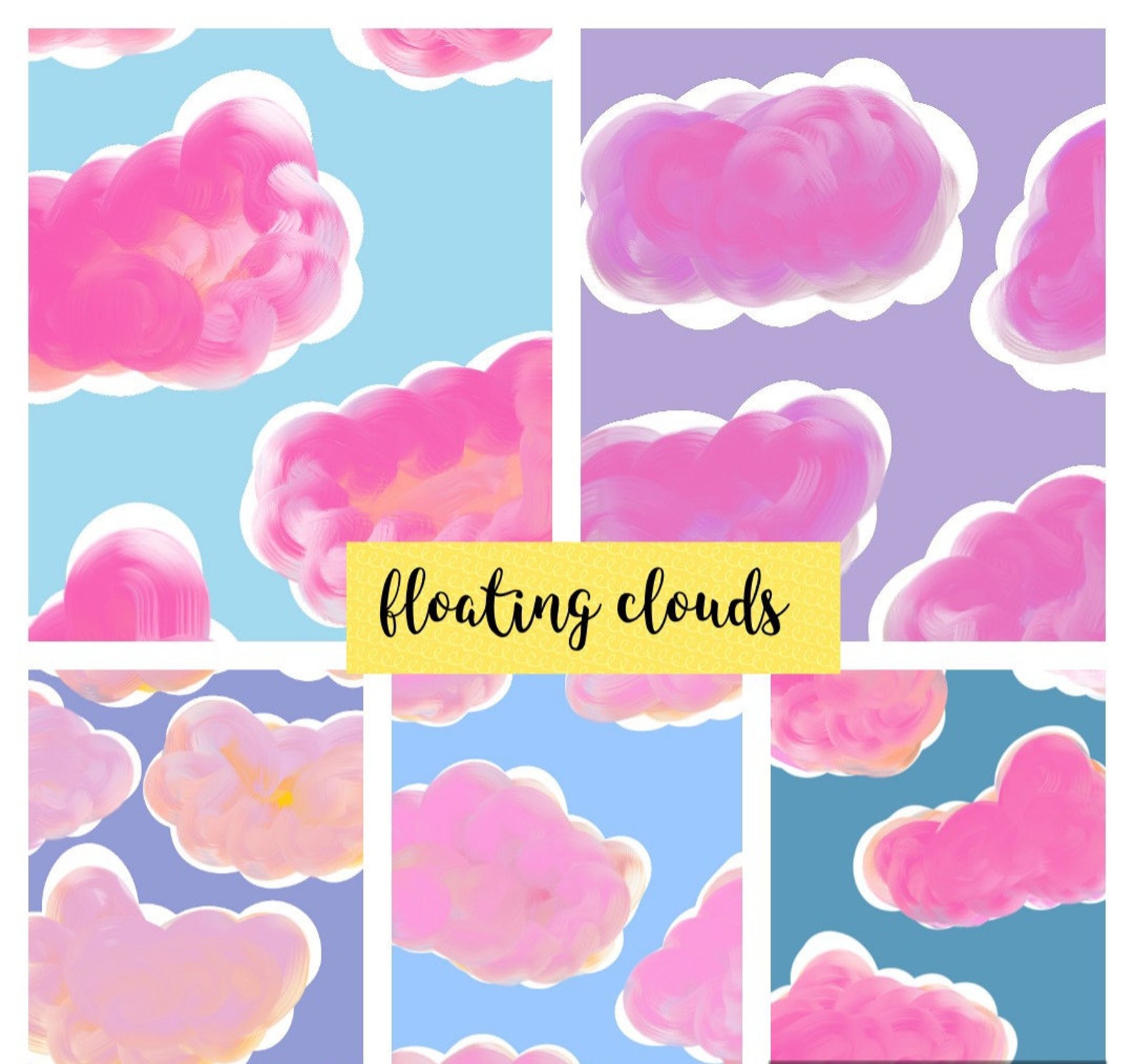Nubes de colores para artesanías y uso comercial. Cielo vibrante con ...