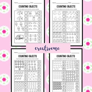 Numbers Tracing and Counting Worksheets: Missing Numbers, Before ...