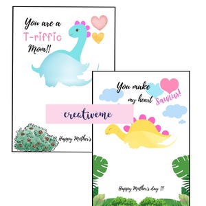 Mother's Day Dinosaur Handprint Art: DIY Keepsake (digital Download) - Etsy