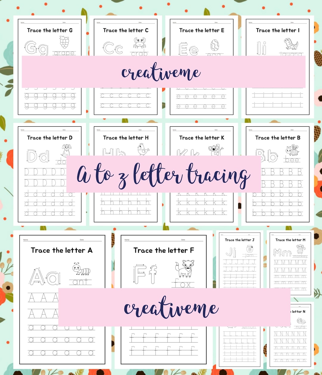 A to Z Letter Tracing Worksheets – Fun ABC Learning Printable (A4 ...