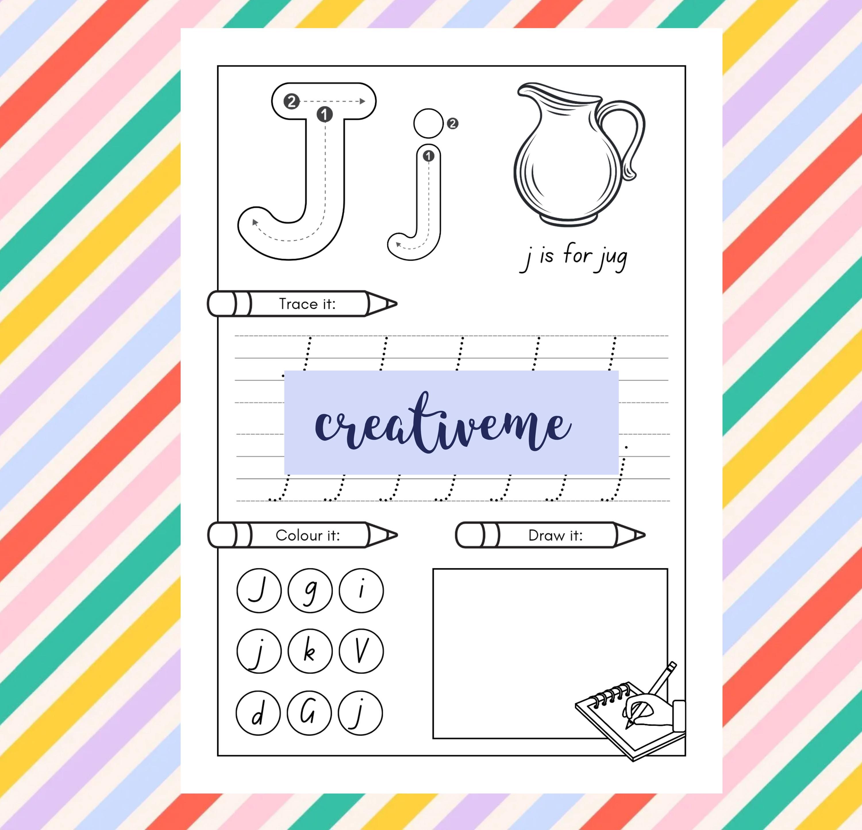 Letter Tracing Coloring & Drawing Activity Sheets. ABC Tracing ...