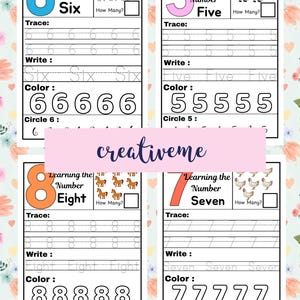 Farm Animal Math Worksheets: Number Tracing & Counting (A4 PDF ...