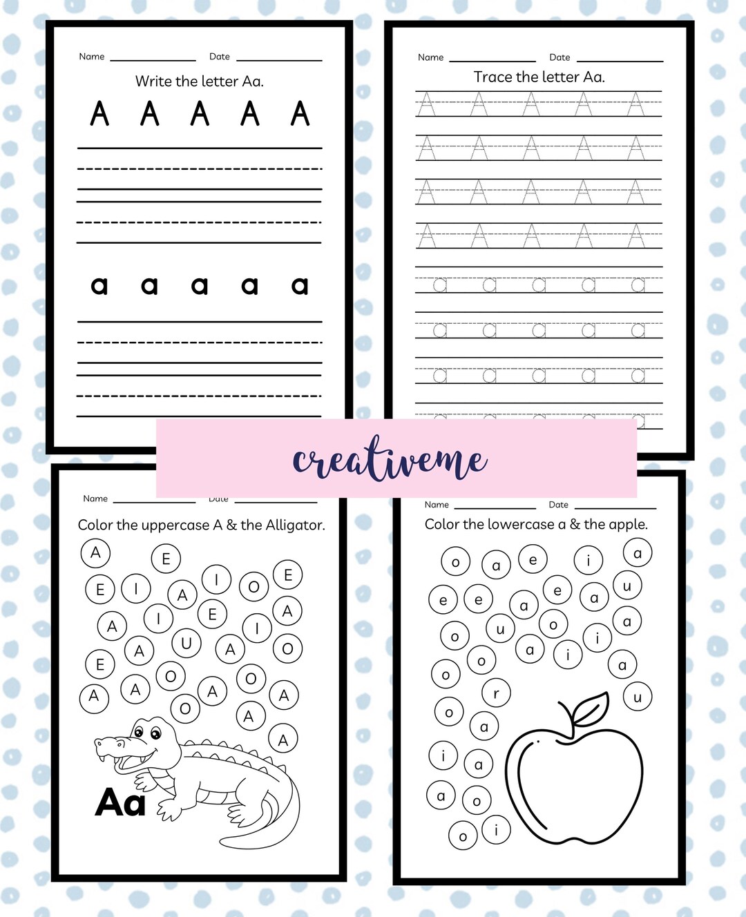 Letter Tracing Worksheet: Uppercase & Lowercase Recognition (digital ...