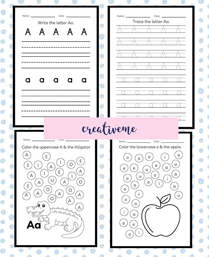 Letter Tracing Worksheet: Uppercase & Lowercase Recognition (digital ...