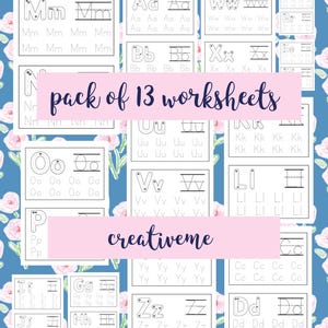 Alphabet Letter Tracing Worksheets A-Z | Uppercase & Lowercase ...