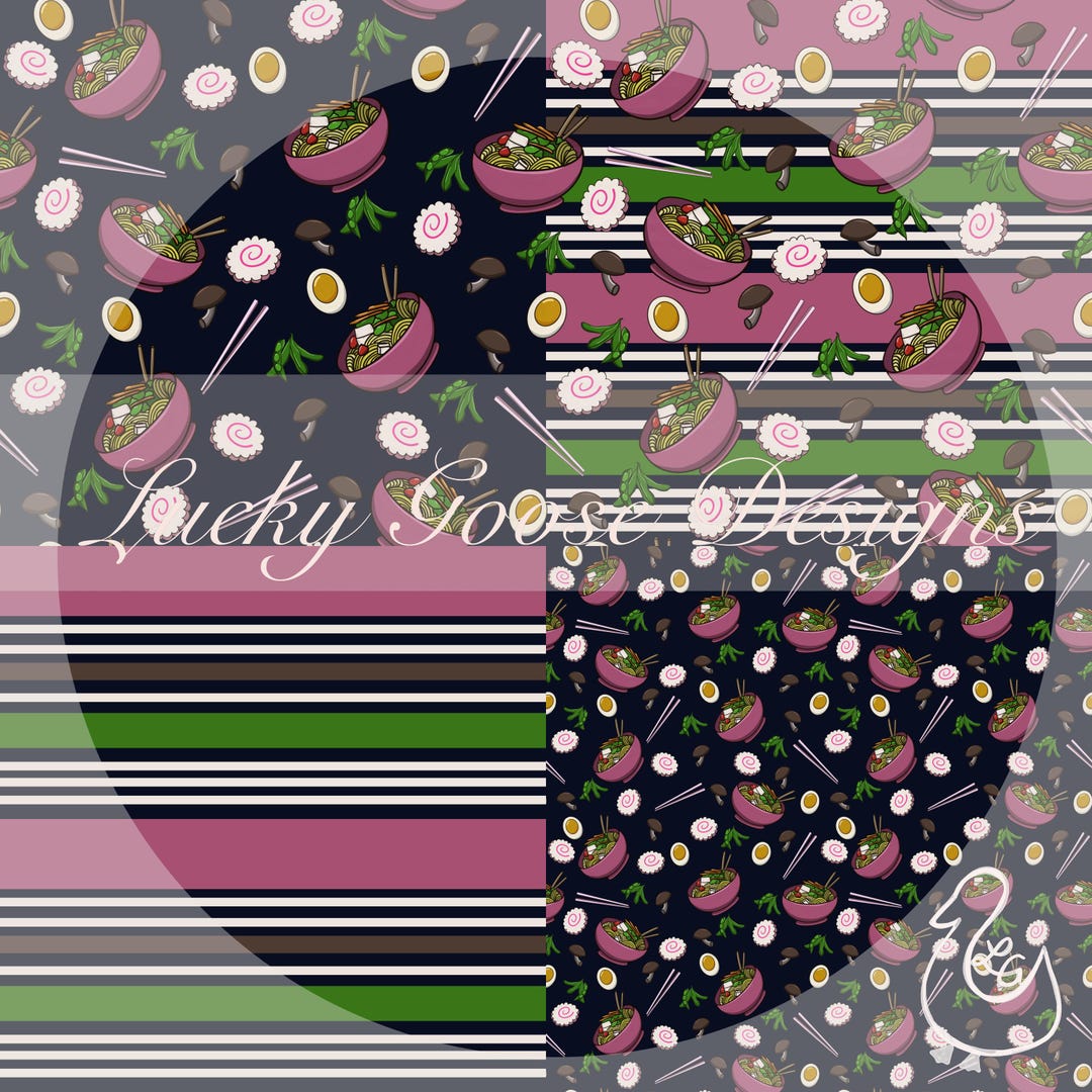 Ramen Seamless Pattern Bundle – Japanese Food Digital Paper (PNG) - Etsy