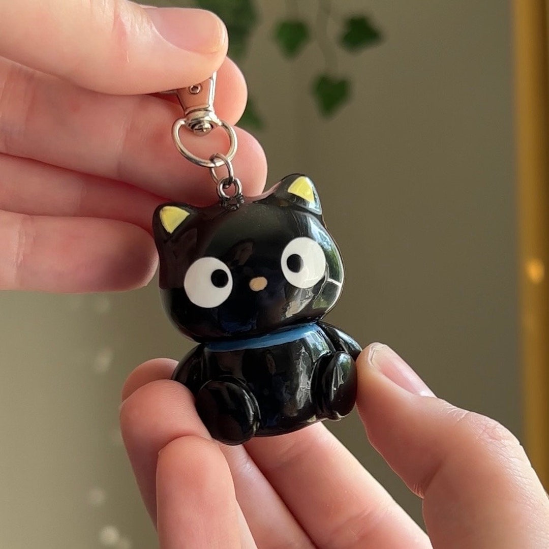 Black Cat Stash Jar Keychain | Polymer Clay Stash Kawaii Cute Cat ...