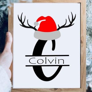 Christmas Reindeer Alphabet Svg Letters, Png, Santa Hat Antlers ...