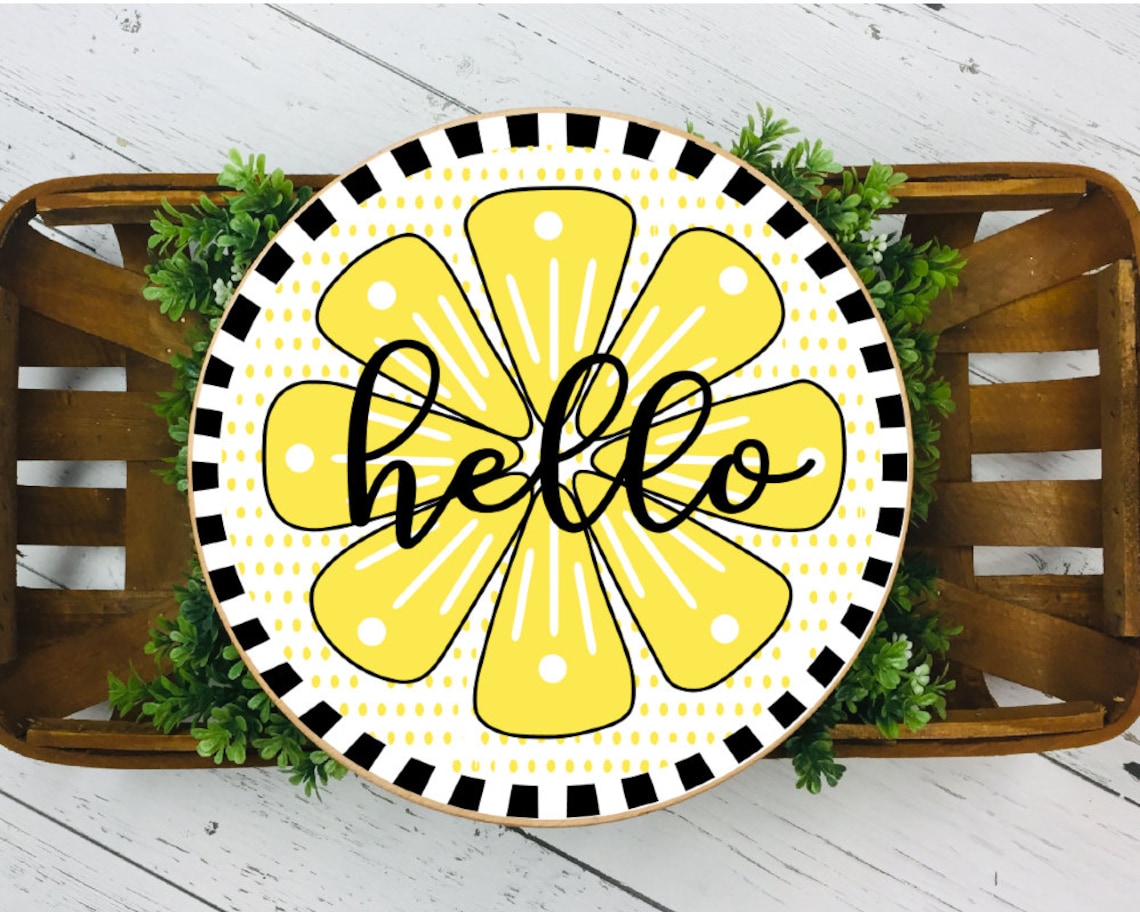 Hello Lemon svg file svg saying home decor front door | Etsy