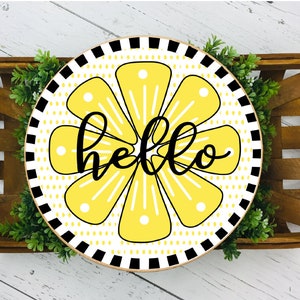Hello Lemon Svg File, Svg Saying, Home Decor, Front Door Decor, Hello ...