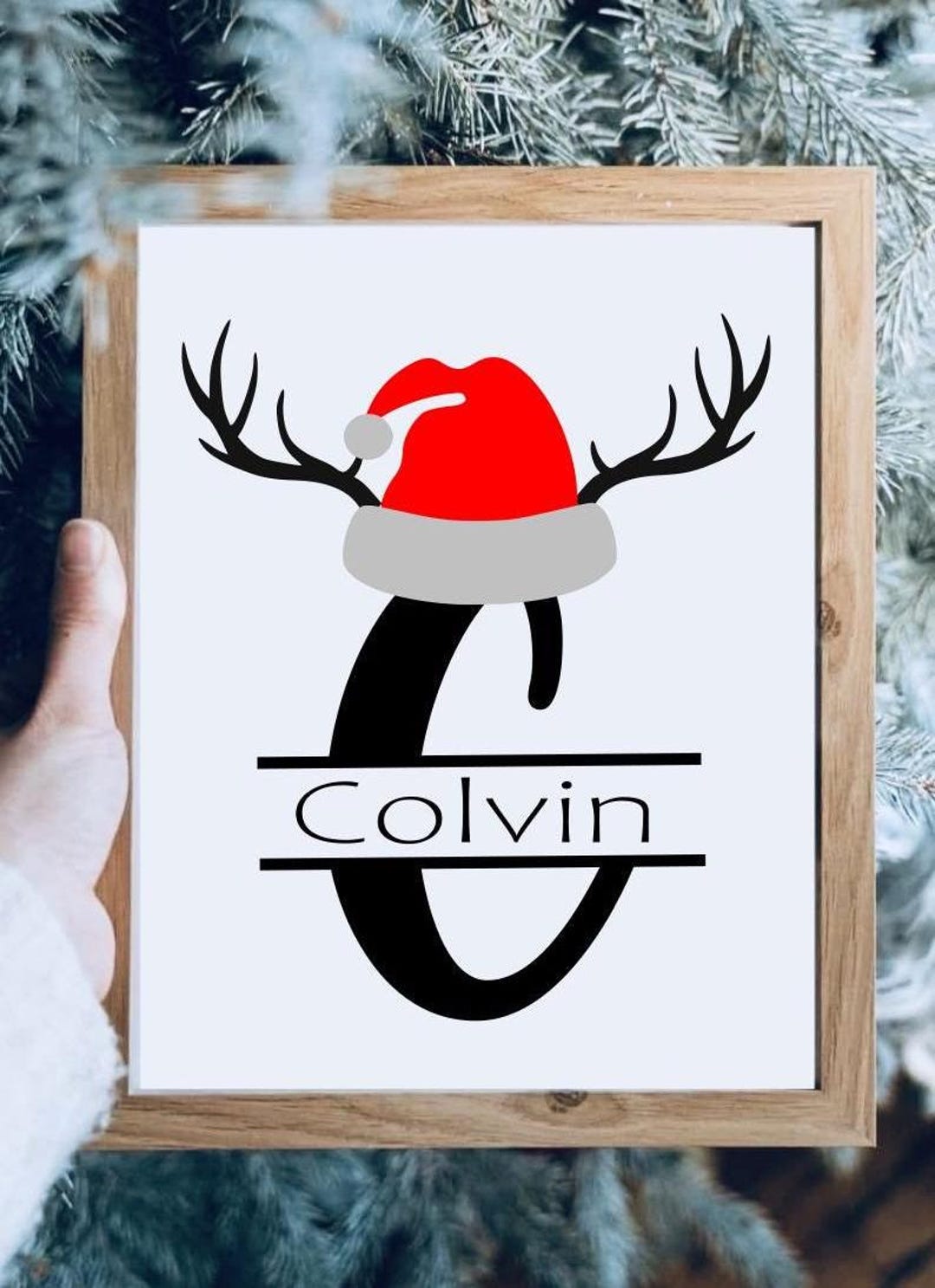 Christmas Reindeer Alphabet Svg Letters, Png, Santa Hat Antlers ...