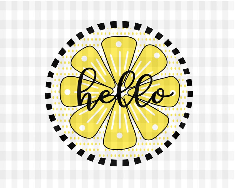 Hello Lemon svg file svg saying home decor front door | Etsy