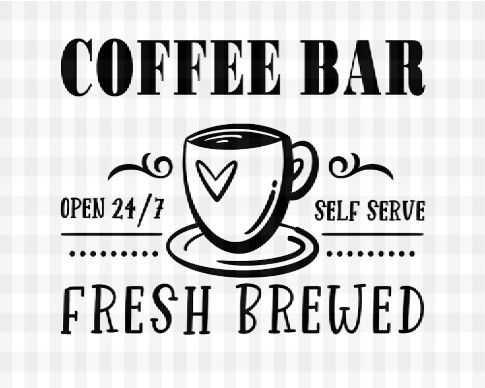 Coffee Bar Svg File Coffee Lover Sign Wooden Sign | Etsy