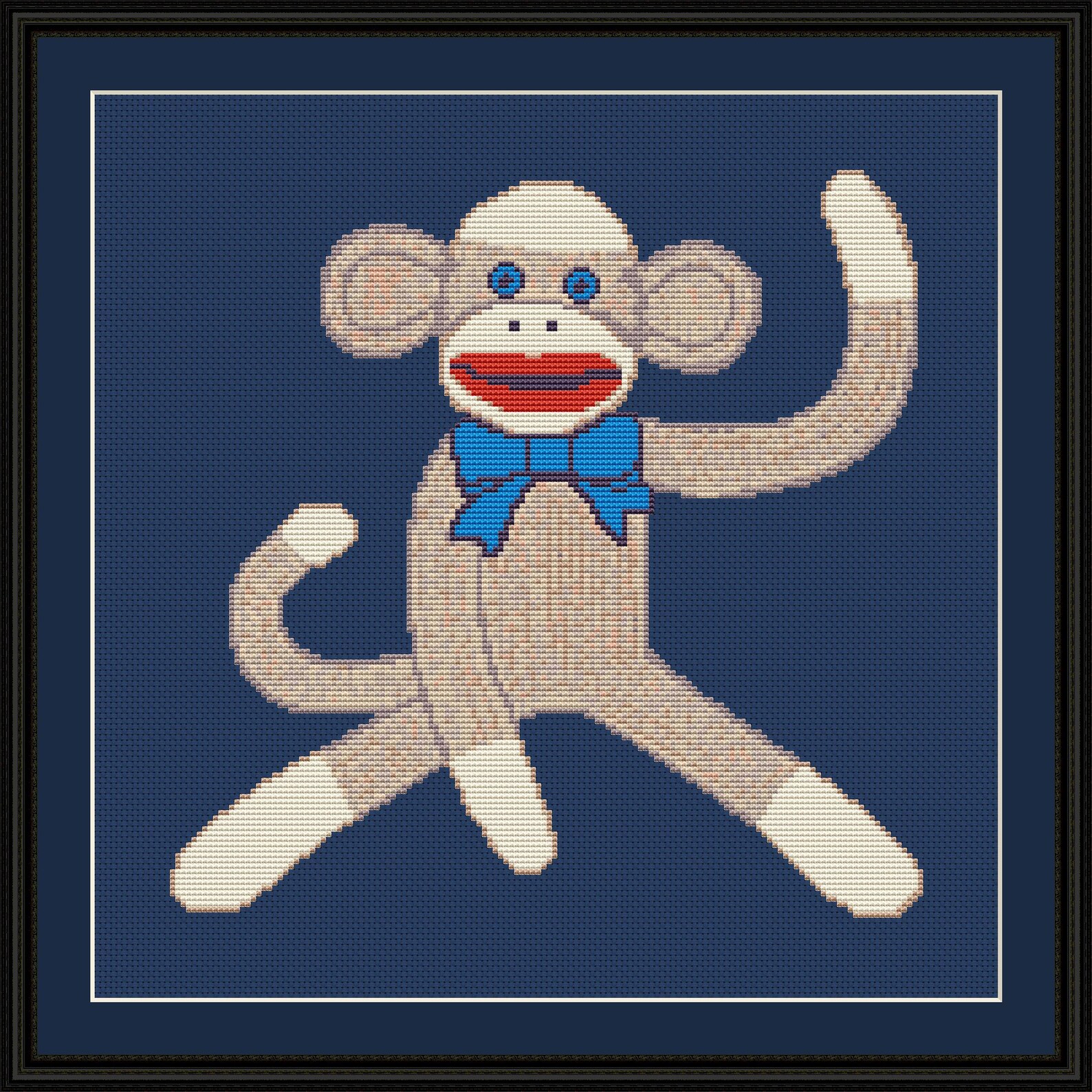 Sock Monkey Counted Cross Stitch Pattern Instant Download PDF Chart X ...