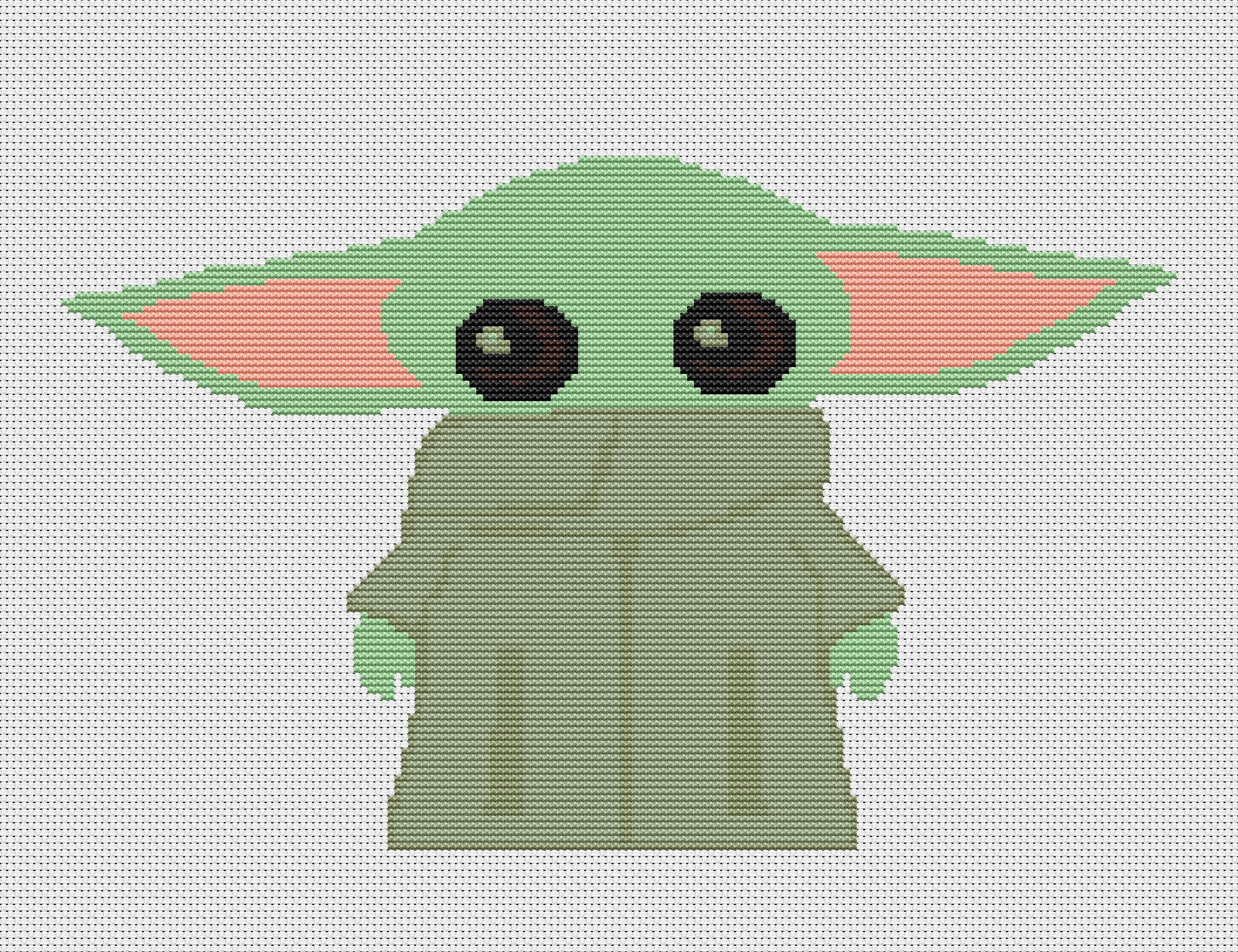 Baby Yoda Mandalorian Star Wars Counted Cross Stitch Pattern Instant ...