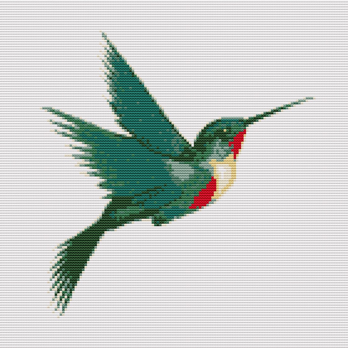 Hummingbird Fast and EASY BEGINNERS Counted Cross Stitch Pattern ...