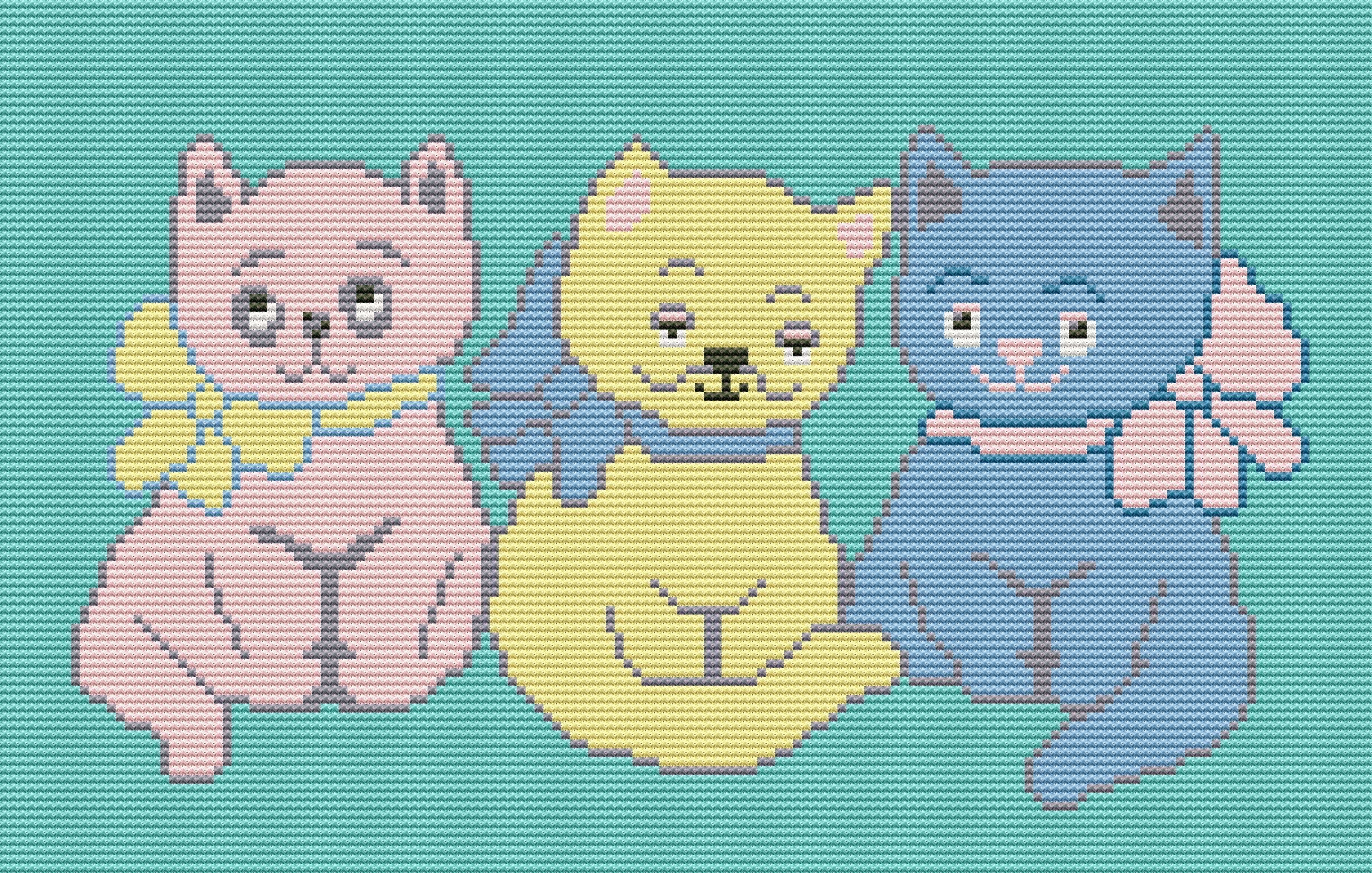 Three Little Kittens EASY Children's BEGINNERS Cat Counted Cross Stitch ...