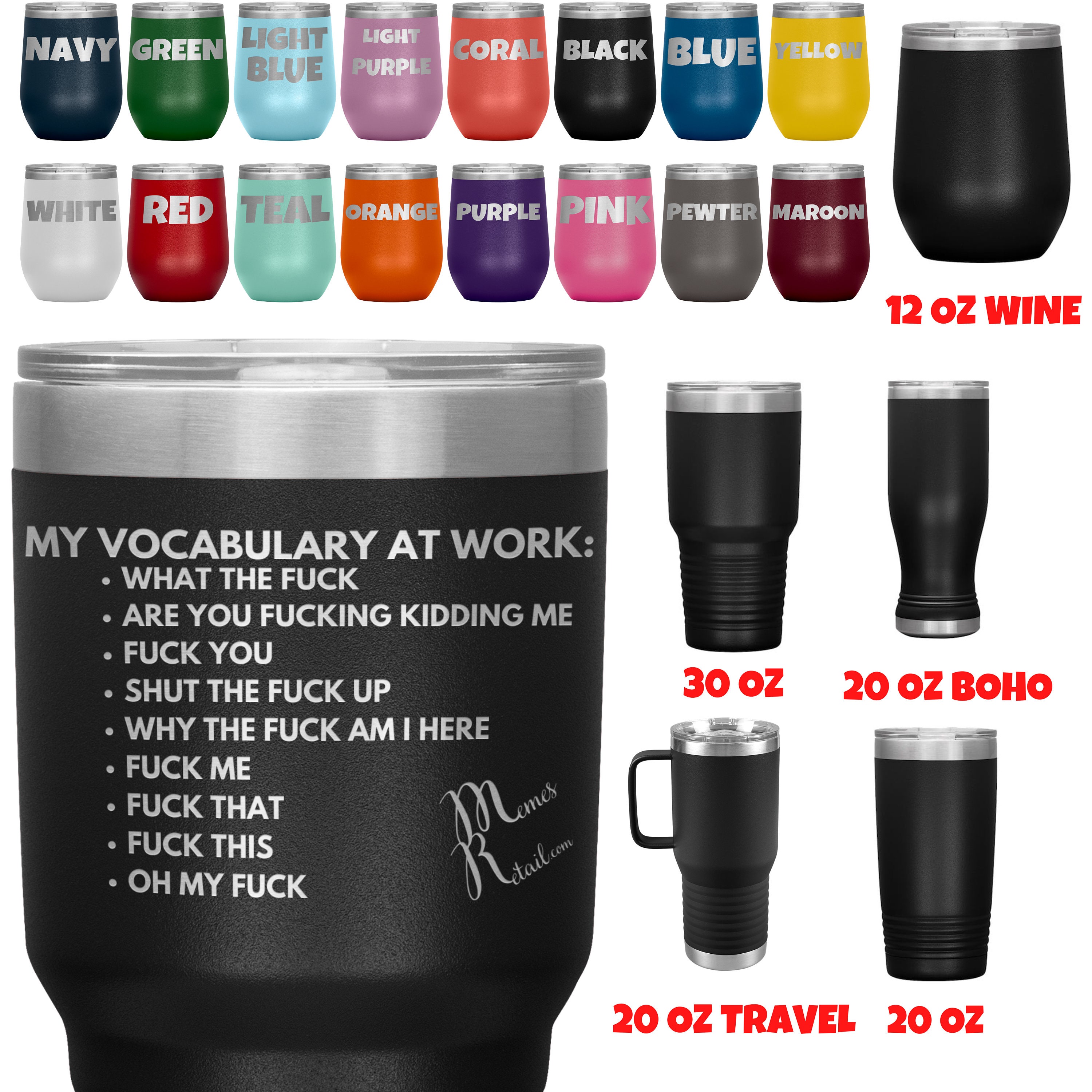 My Vocabulary at Work... Tumblers - Etsy