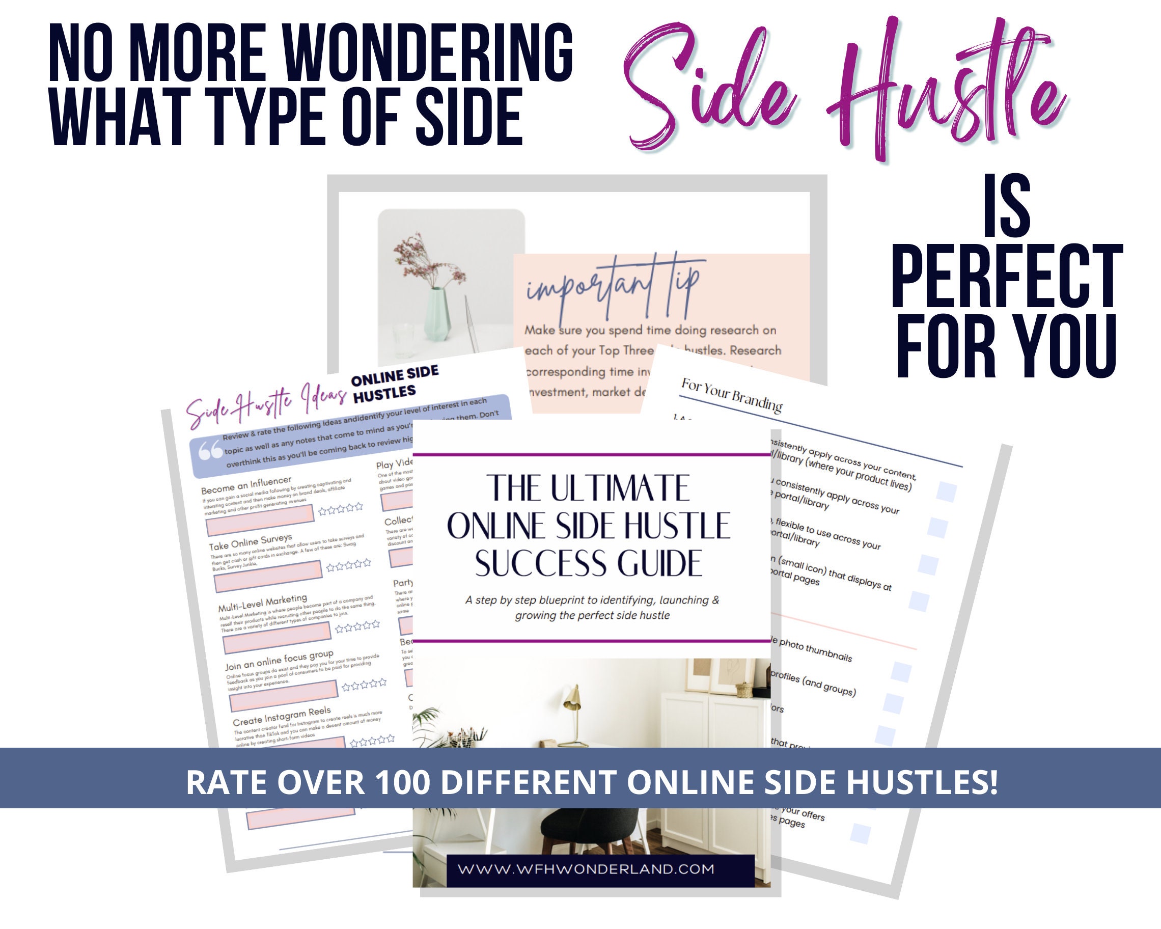 Side Hustle Planner Side Hustle Guide Passive Income Planner Online ...