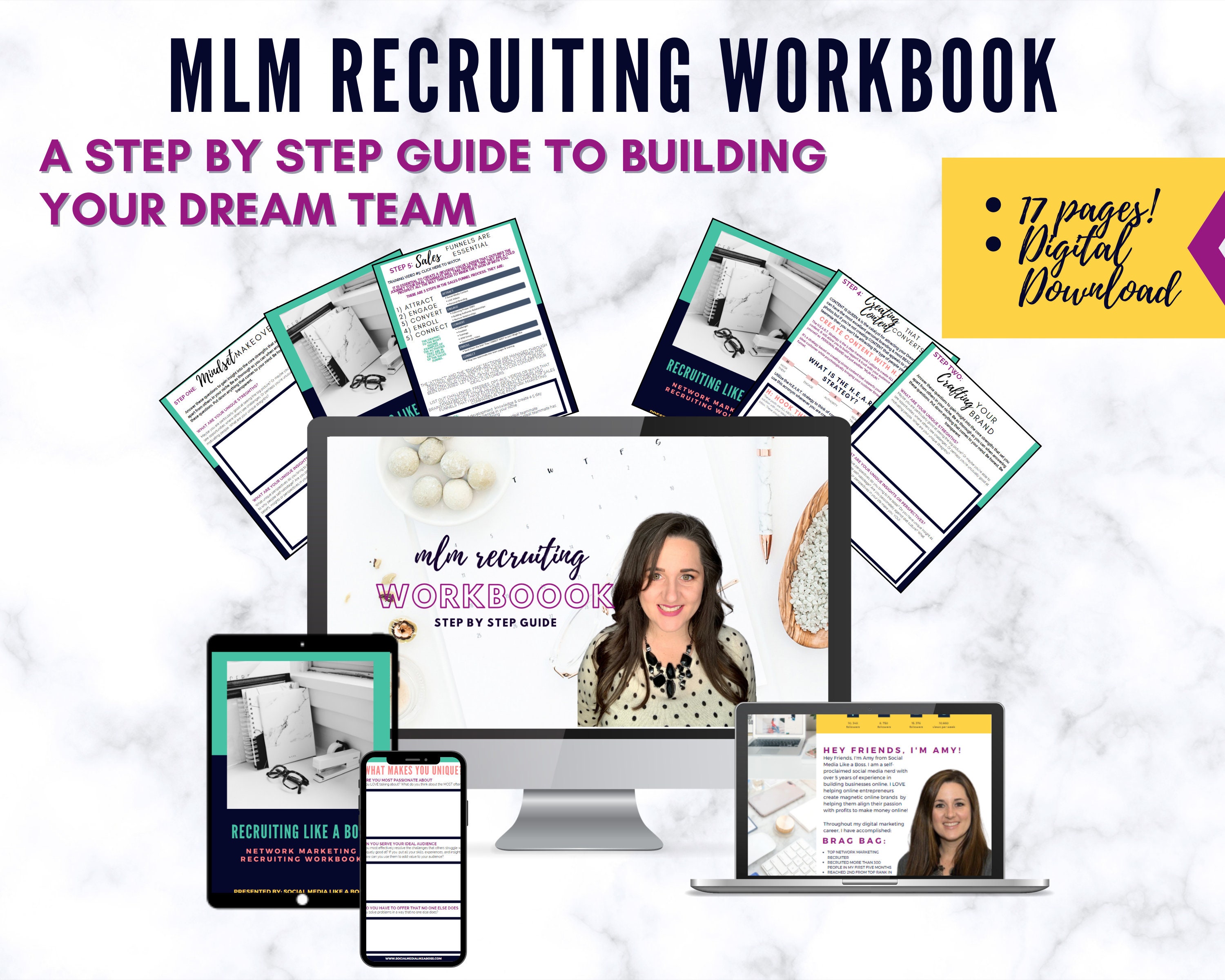 Network Marketing Recruiting Planner MLM Team Building Direct Sales ...